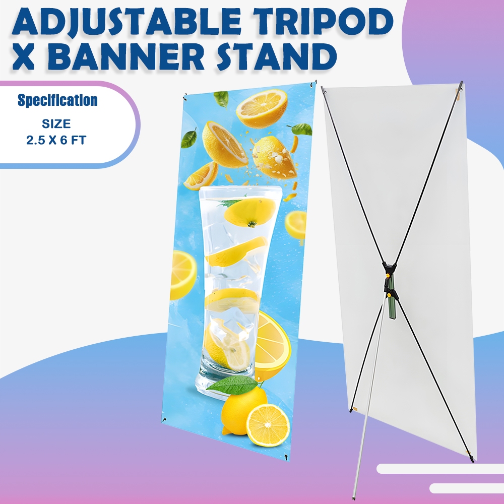 Adjustable X Banner Display Stand Tripod X-Type Frame for Tarpaulin and ...