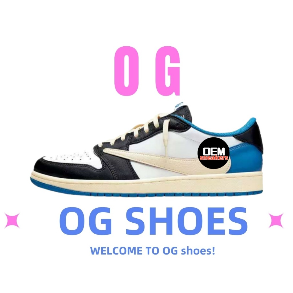 Orihinal J*1 blue white Low x Travis Men's & Women's Sneakers Top Grade ...