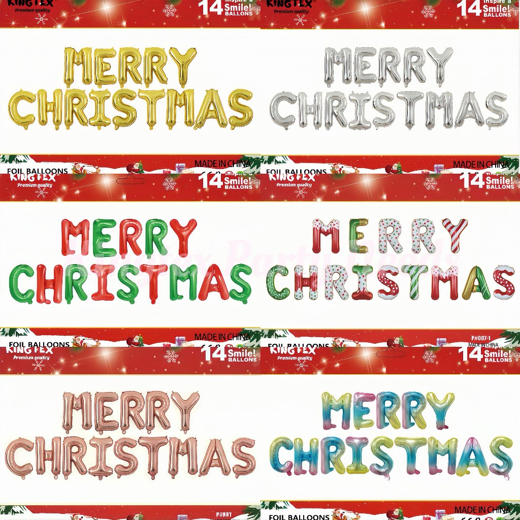 2026 Merry Christmas Letter Foil Set 16 inch Balloon Set Green Red ...