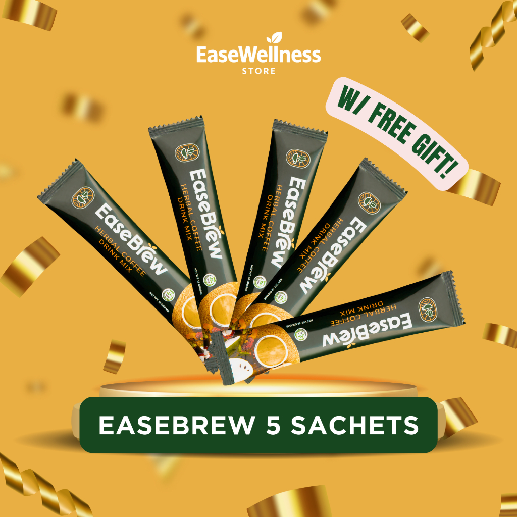 5 SACHETS EaseBrew Herbal Coffee Drink Mix (18g Each) – 100% ORGANIC ...