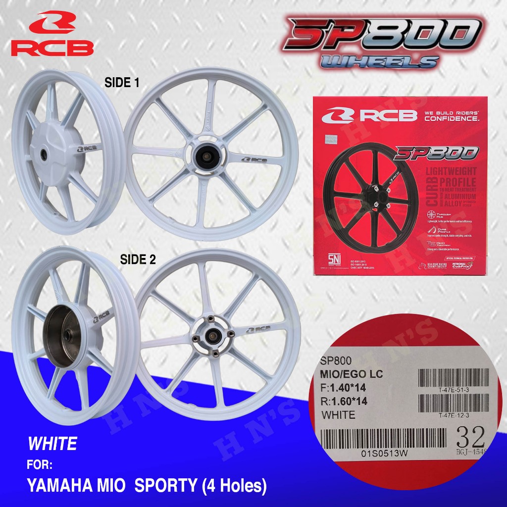 RACING BOY RCB SP800 Mags White for Yamaha Mio Sporty / Mio Soul / Mio ...