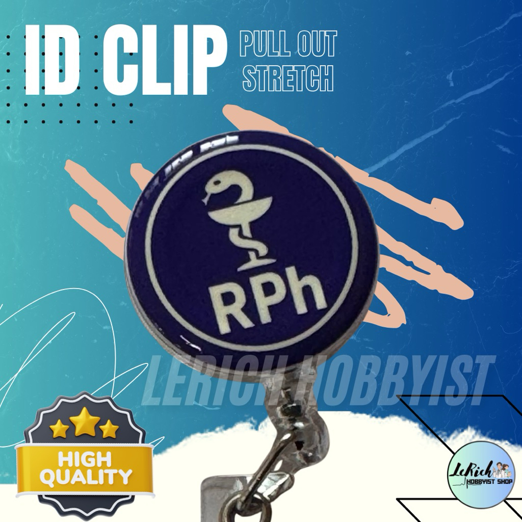 RPh id clip cute registered pharmacist badge id holder retractable ...