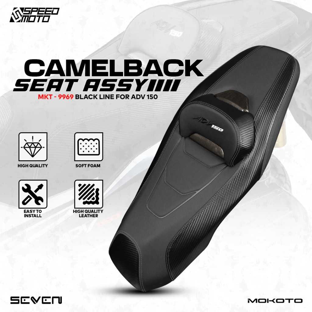 MOKOTO SEVEN SERIES HONDA ADV 150 LEATHER CAMEL BACK SEAT ASSY WITH ...
