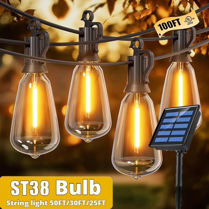 Solar String Lights Outdoor Waterptoof ST38 Fairy String Lights Outdoor ...