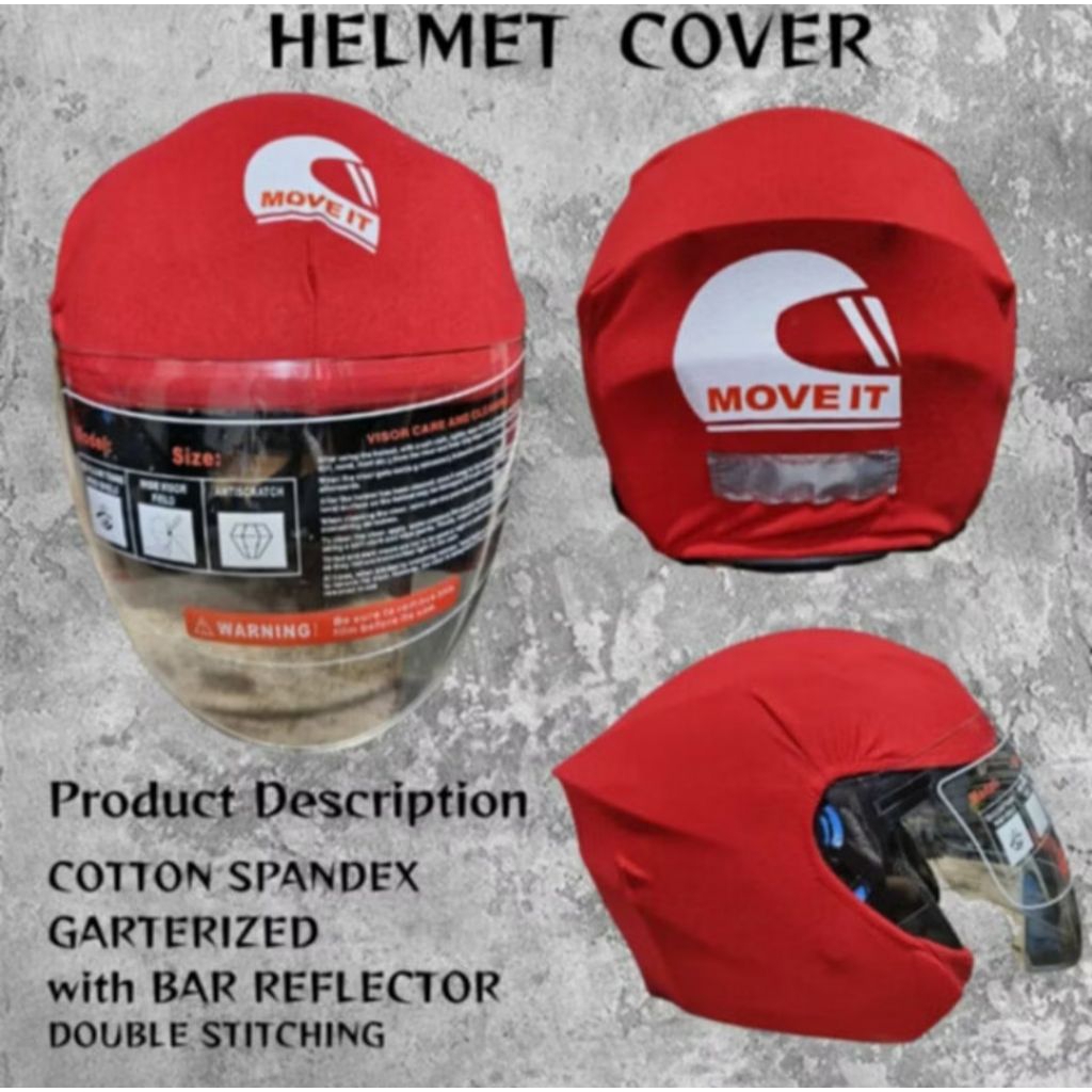 MOVE IT HELMET COVER ( NEW LOGO ) RED | Shopee Philippines