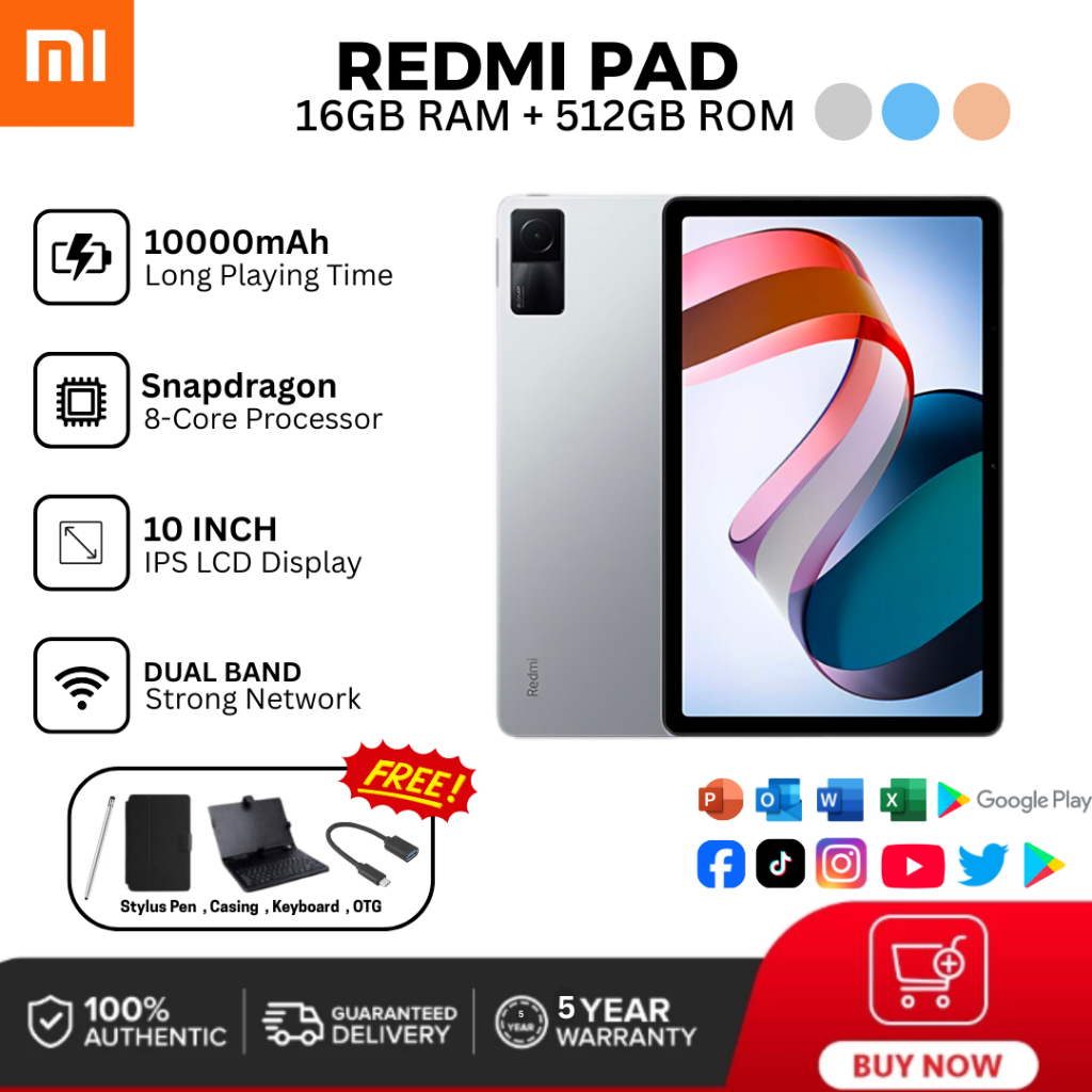 Xiaomi mi tablet 10.5 Tablet 16+512GB ROM Tablets Android With Pen ...