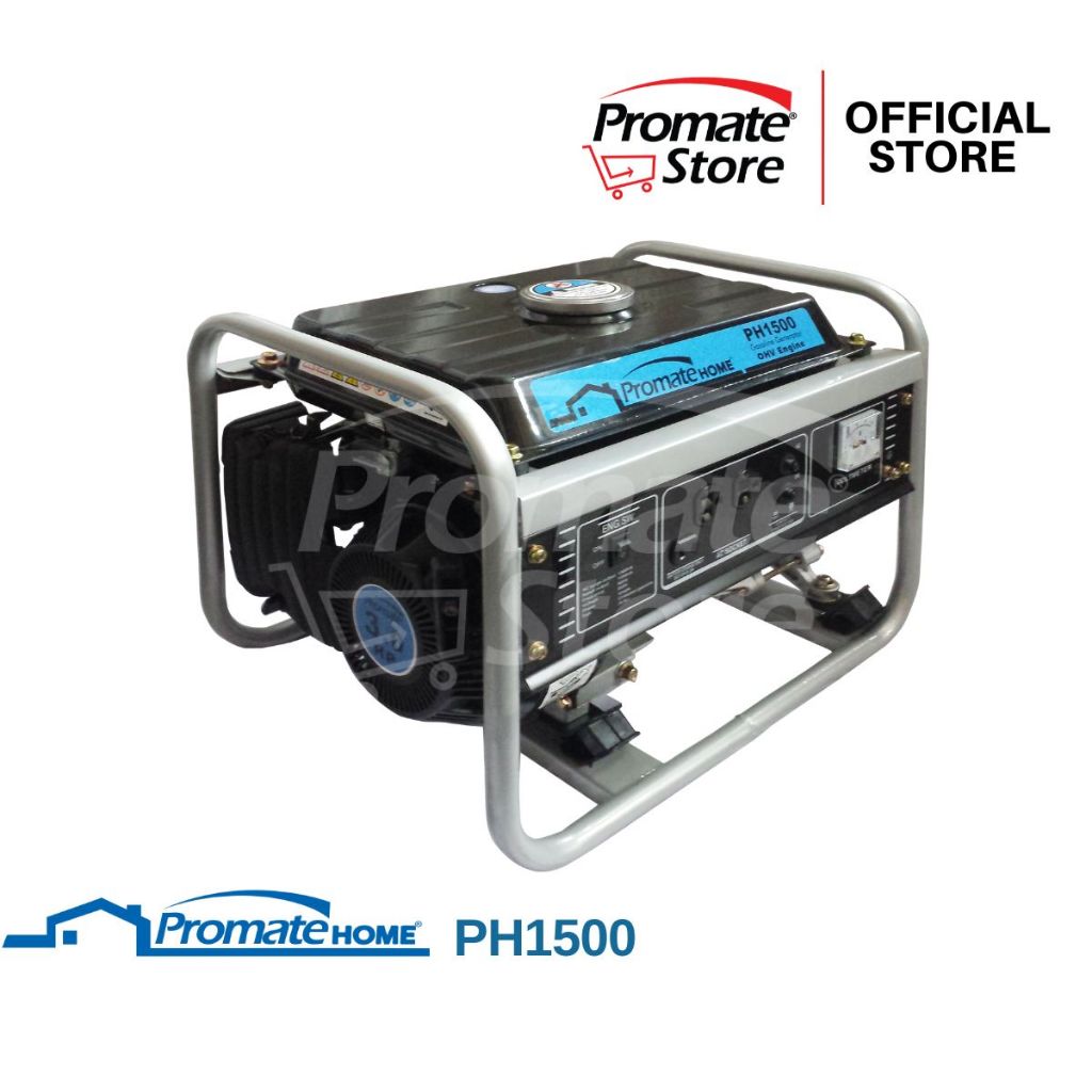 Promate PH1500 Gasoline Generator 1kVa | 1100W/1375W | 3HP OHV | Recoil ...