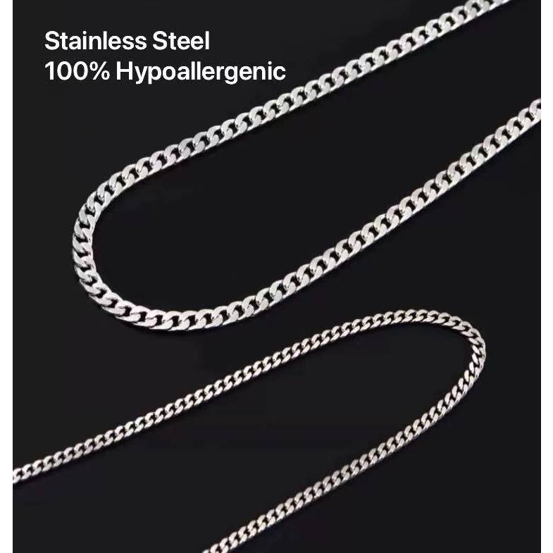 Silver Stainless Steel Hypoallergenic Men's Cuban Style Hip Hop ...