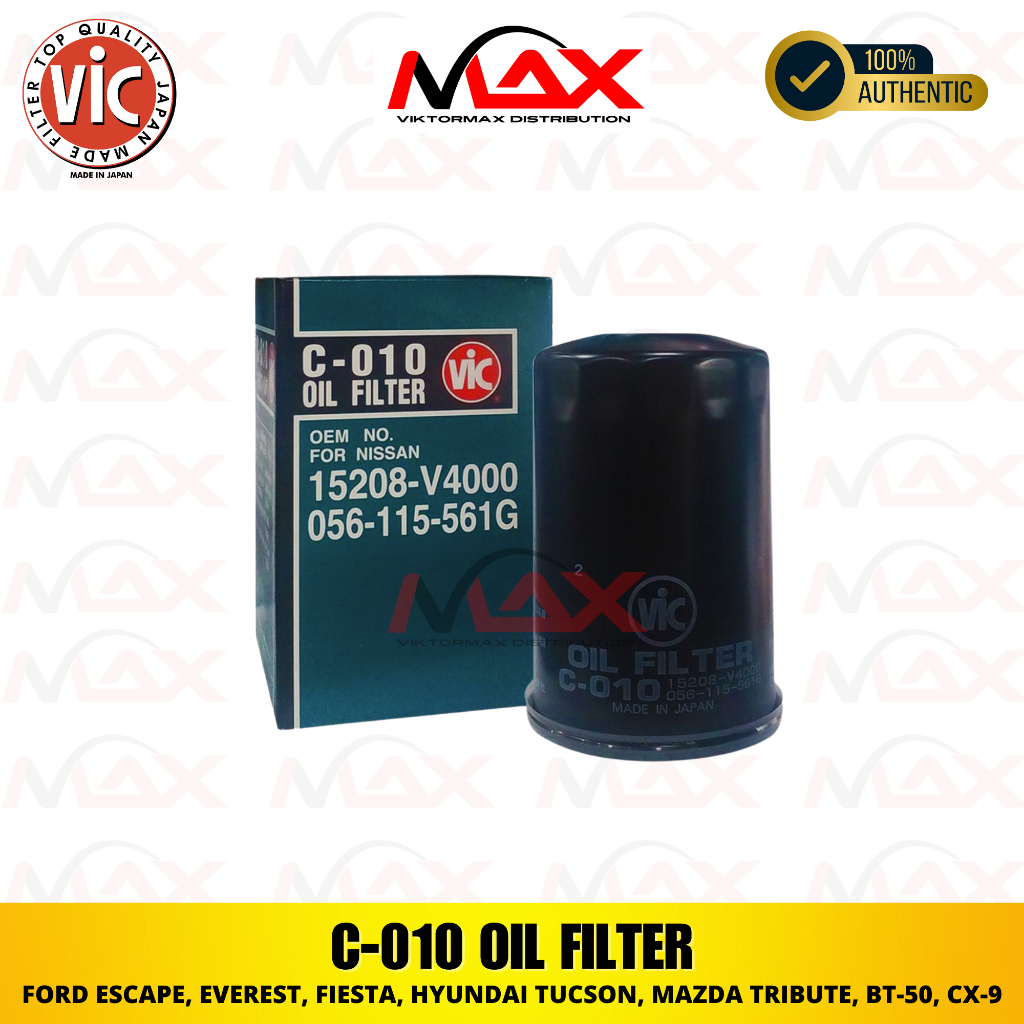 C-010 VIC OIL FILTER FOR Ford Escape, Everest, Fiesta 1.6, Hyundai ...