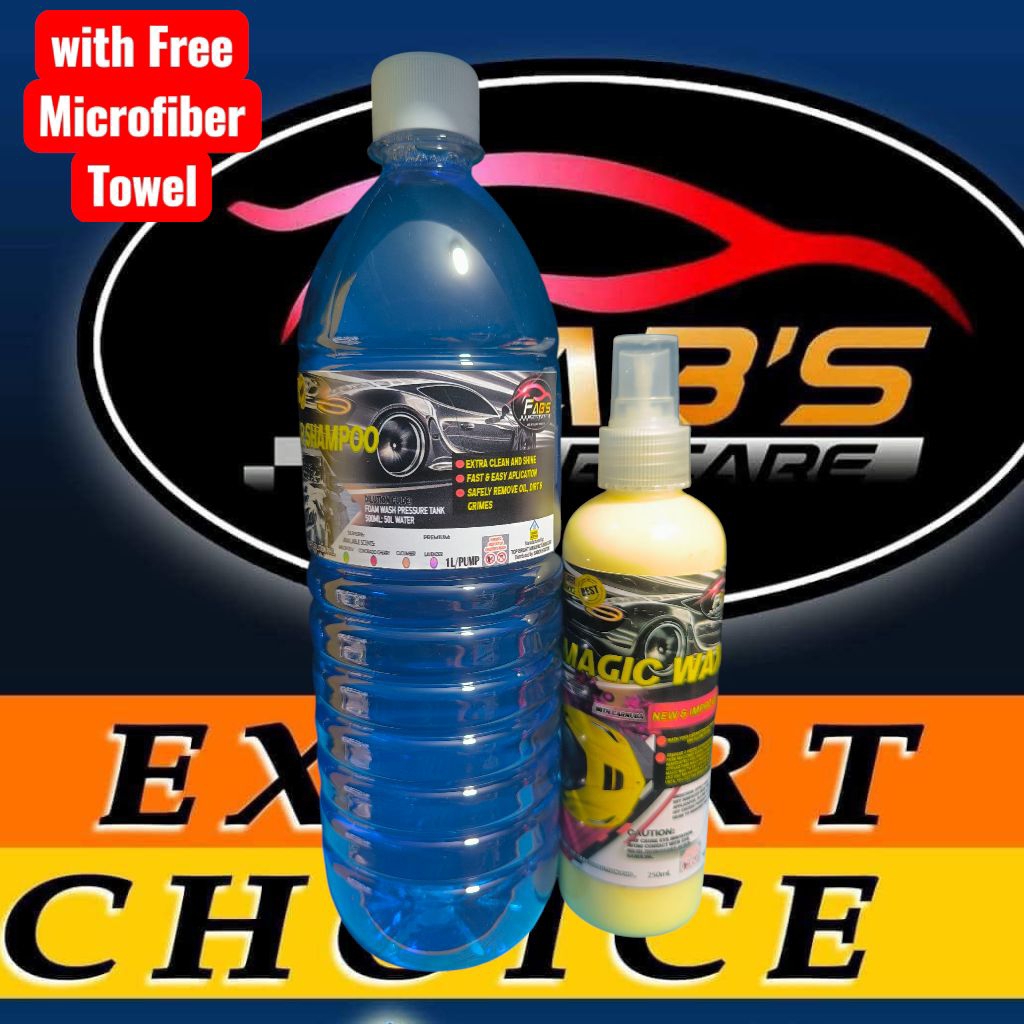 FABS CAR SHAMPOO AND MAGIC WAX 250ML BUNDLE SET | Shopee Philippines