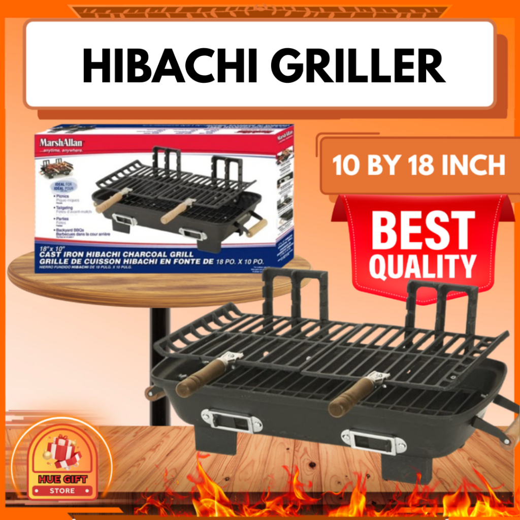 Original All-Steel Hibachi Griller - Charcoal Barbeque Grill for ...