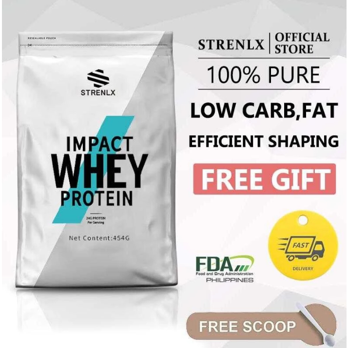 STRENLX Whey Protein Powder 1lb 454g 100% whey protein mass gainer pre ...