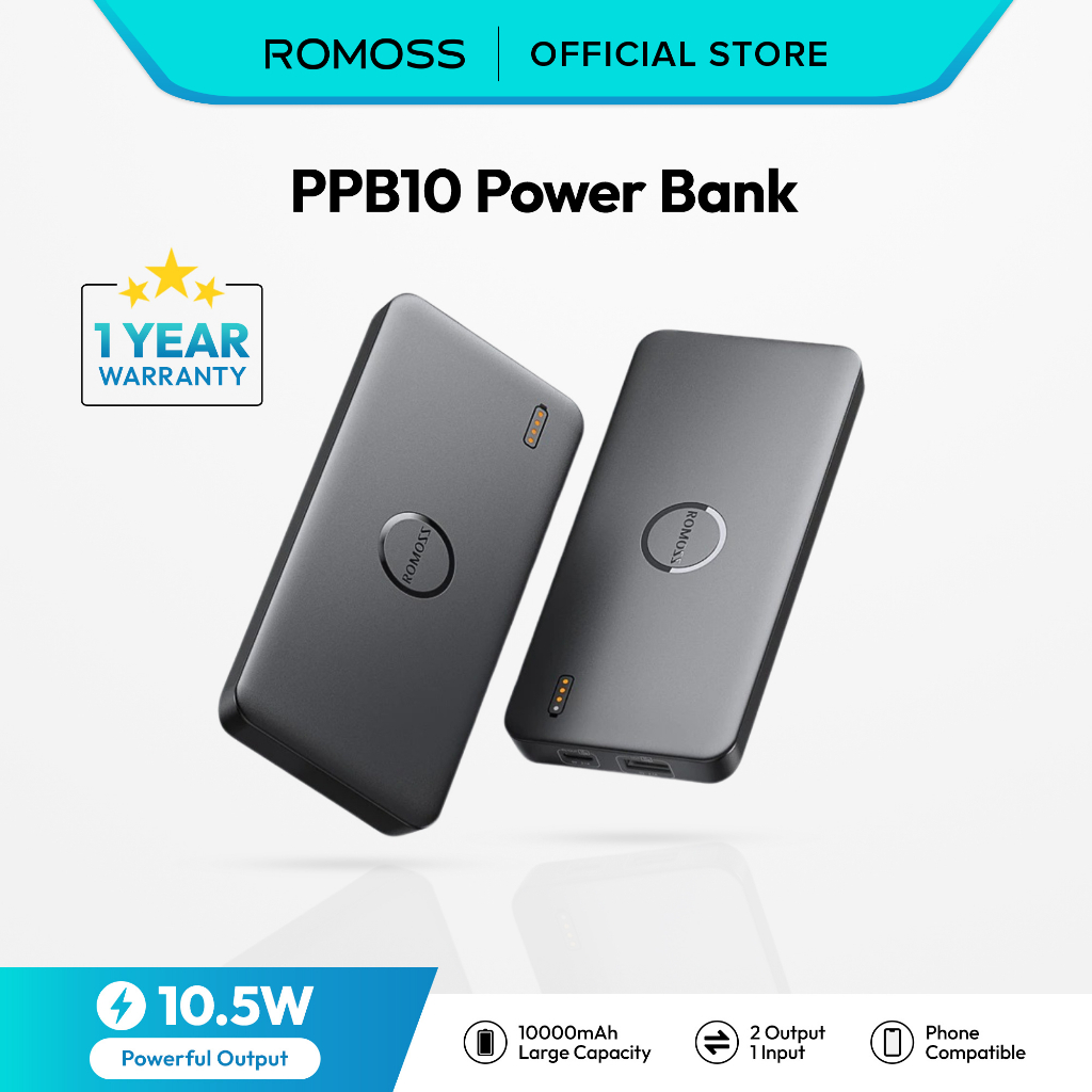 Romoss PPB10 10000mAh Compact Powerbank Type C Bidirectional and ...