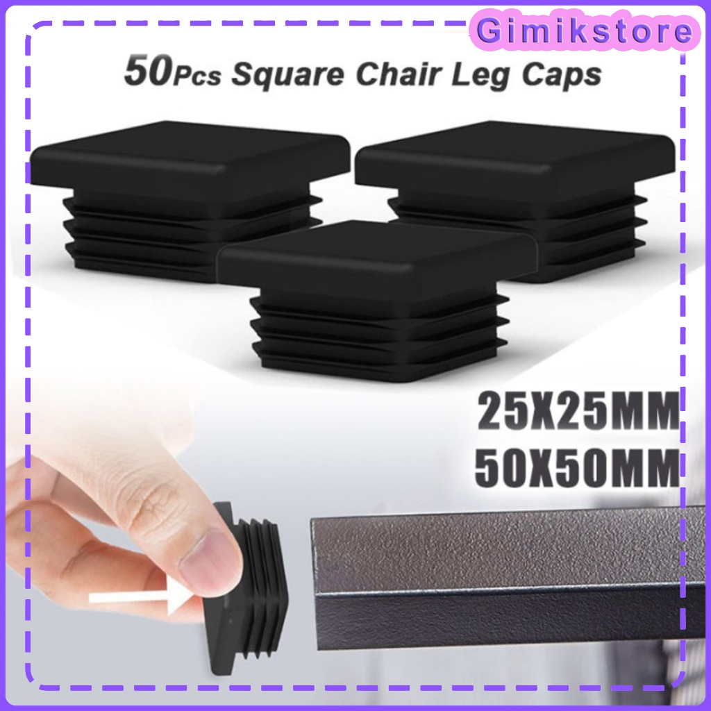 50Pcs Chair Table Tubular End Cap,50/25mm Furniture Leg Caps,Rubber ...