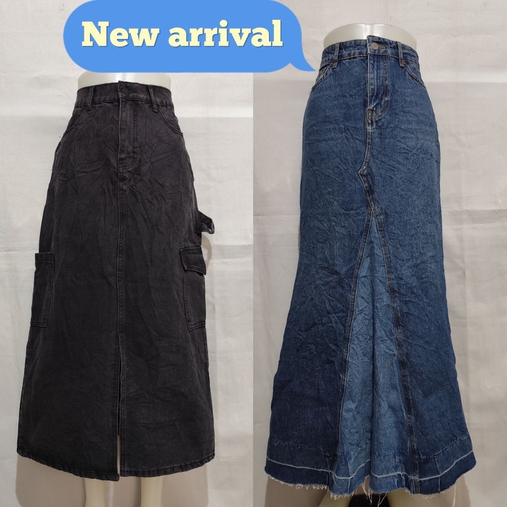 PRELOVED DENIM LONG SKIRT/PALDA GOOD AS NEW | Shopee Philippines
