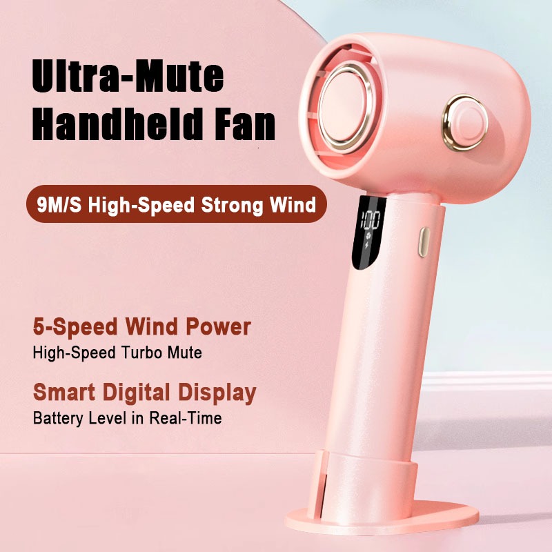 Samsung Turbo Mute Mini Fan Handheld 5 Speed Fan 5000mAh Rechargeable ...