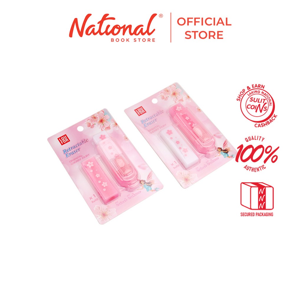 Loufor Retractable Eraser with 1 Refill Sakura PVC Pink B656 J-704 ...