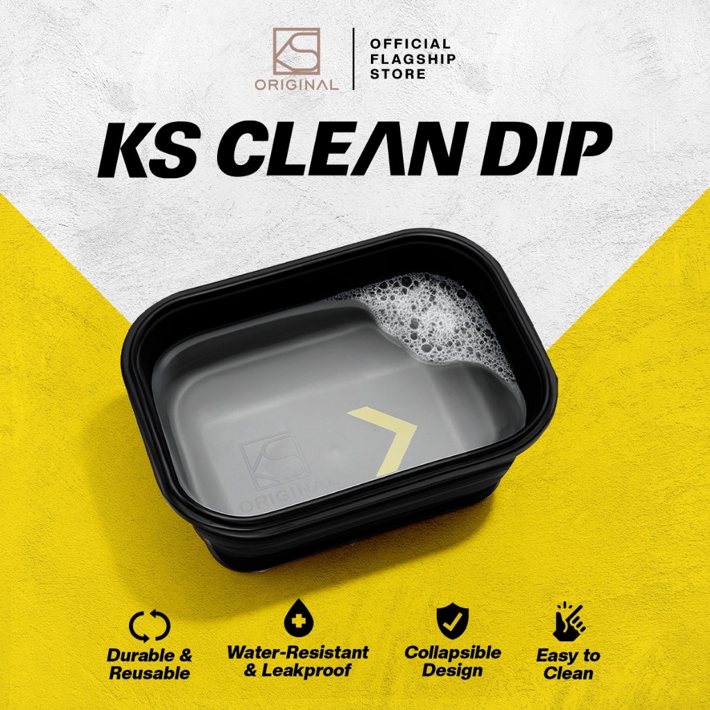 KS CLEAN DIP – Foldable Silicone Cleaning Bowl for Sneaker Care Shoes ...