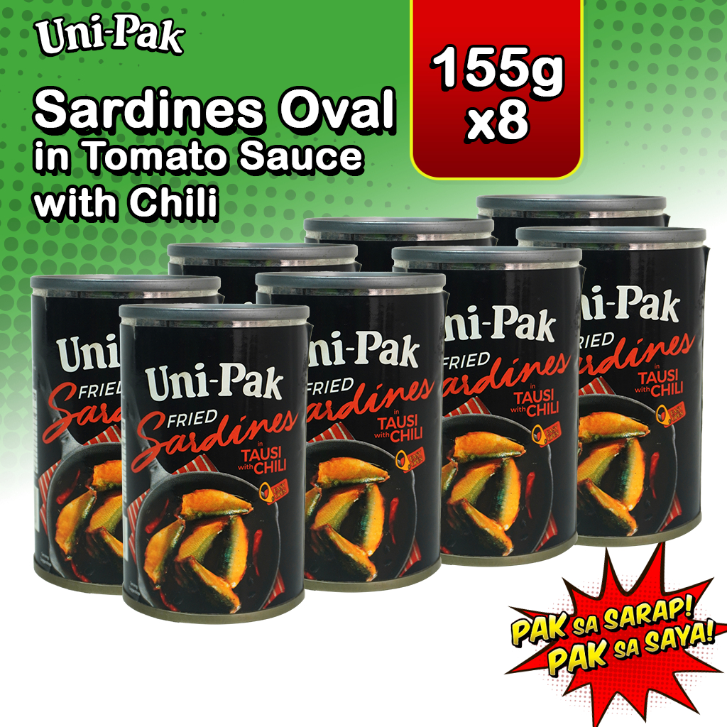 Uni-Pak Fried Sardines with Tausi Chili 155g set of 8 | Shopee Philippines