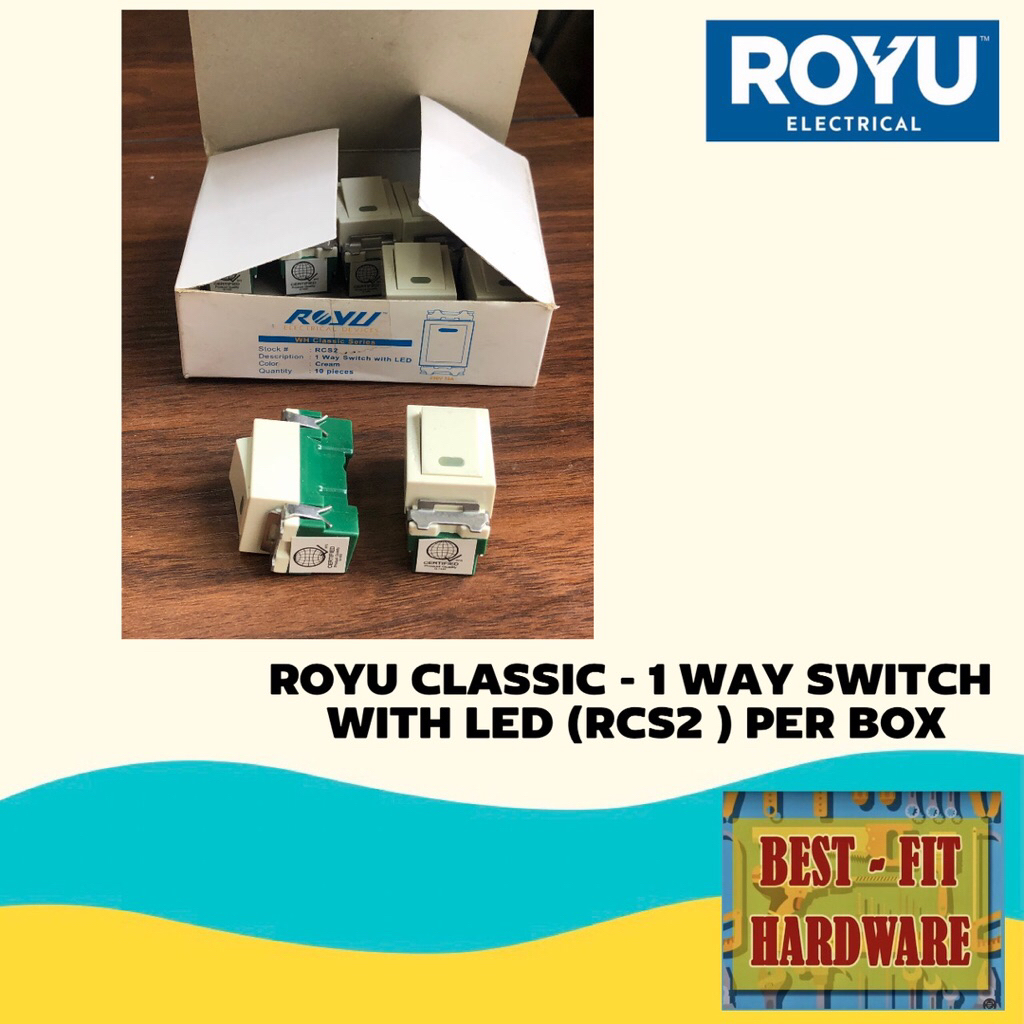 ROYU CLASSIC - 1 WAY SWITCH WITH LED (RCS2) SOLD PER BOX (10pcs ...