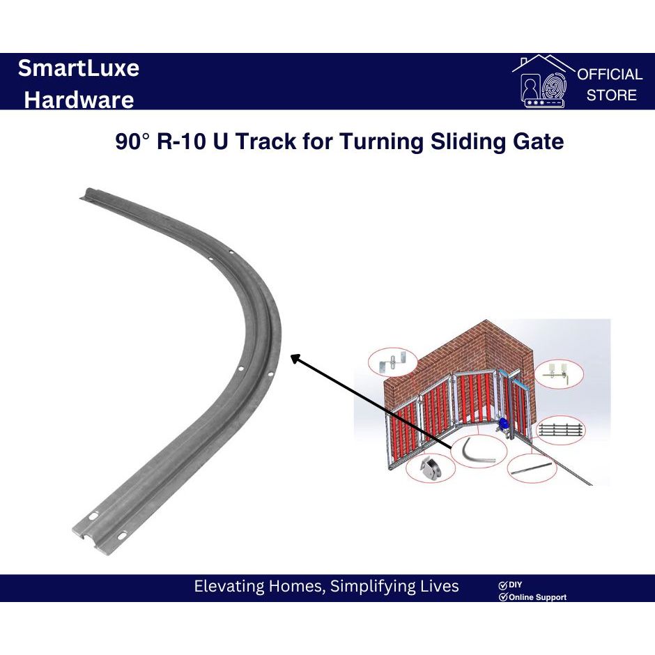 SmartLuxe 90° U Track for Sliding Gate - High-Quality Security Gate ...