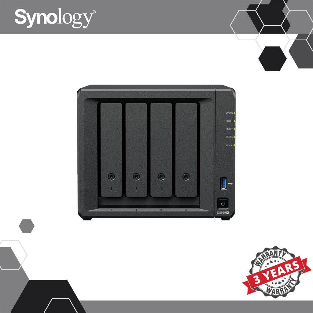 Synology DS925+ 4bay DiskStation® NAS (Diskless) with 3 years Local ...