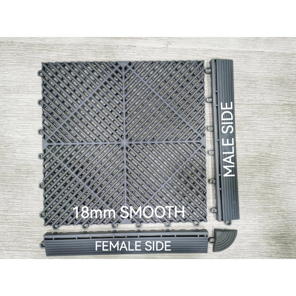 Side ramp for 18mm Grid tiles Garage Floor Mats Car Wash Room Floor Mat ...