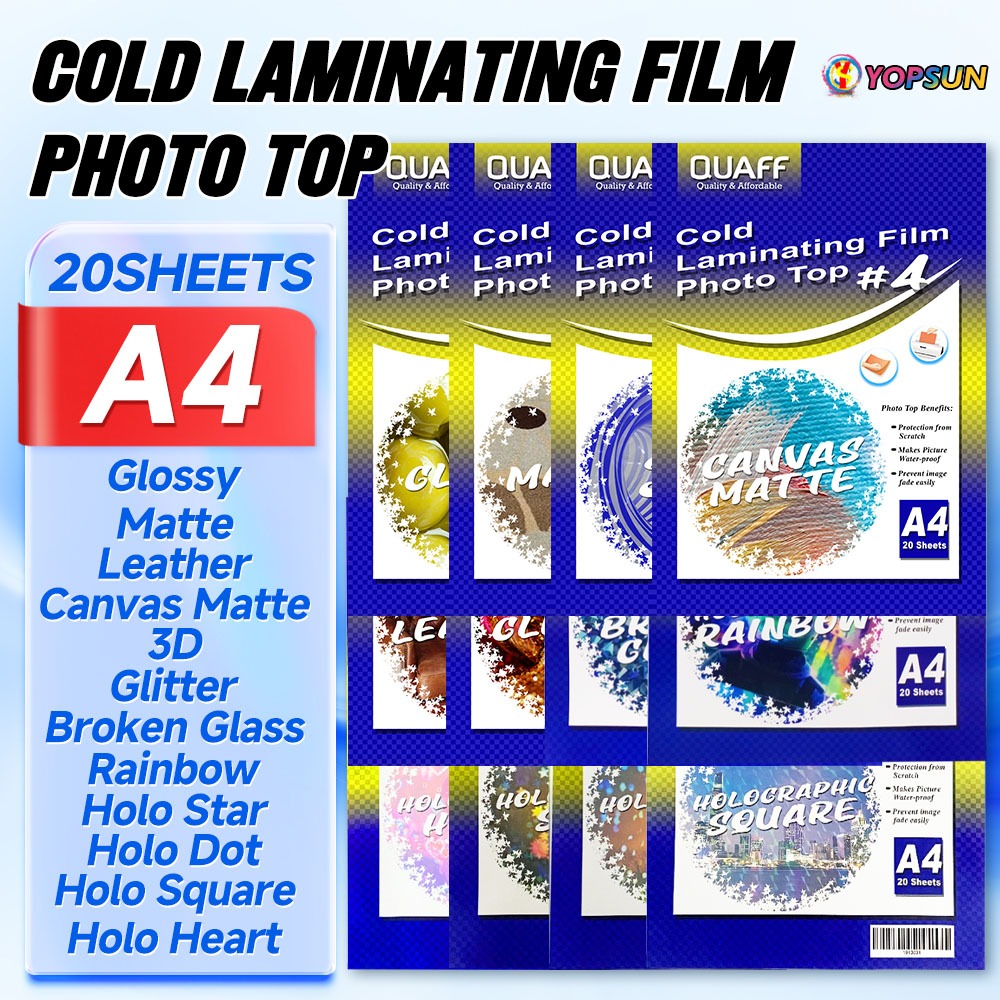 Quaff Photo Top Cold Laminating Film 80Micron A4 ( Glossy / Glitter ...
