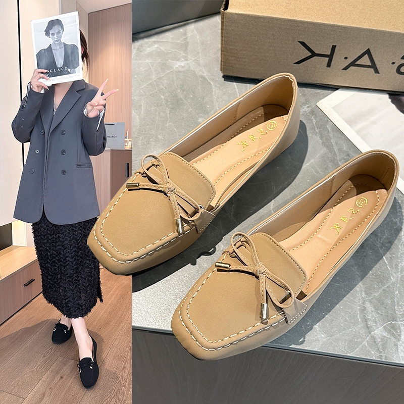 (ssppor123) COD Fashion Women Doll Shoes Office Flat Shoes Daily Loafer ...