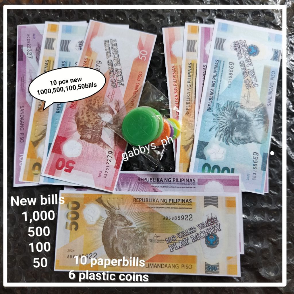 Play Money educational (10 pcs new bills 1,000,500,100,50 only) 2 sets ...