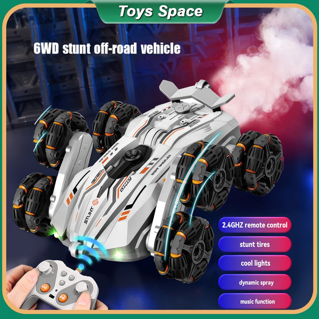 Remote Control Car 6 Wheels Spray Twisting Stunt RC Drift Car Remote ...