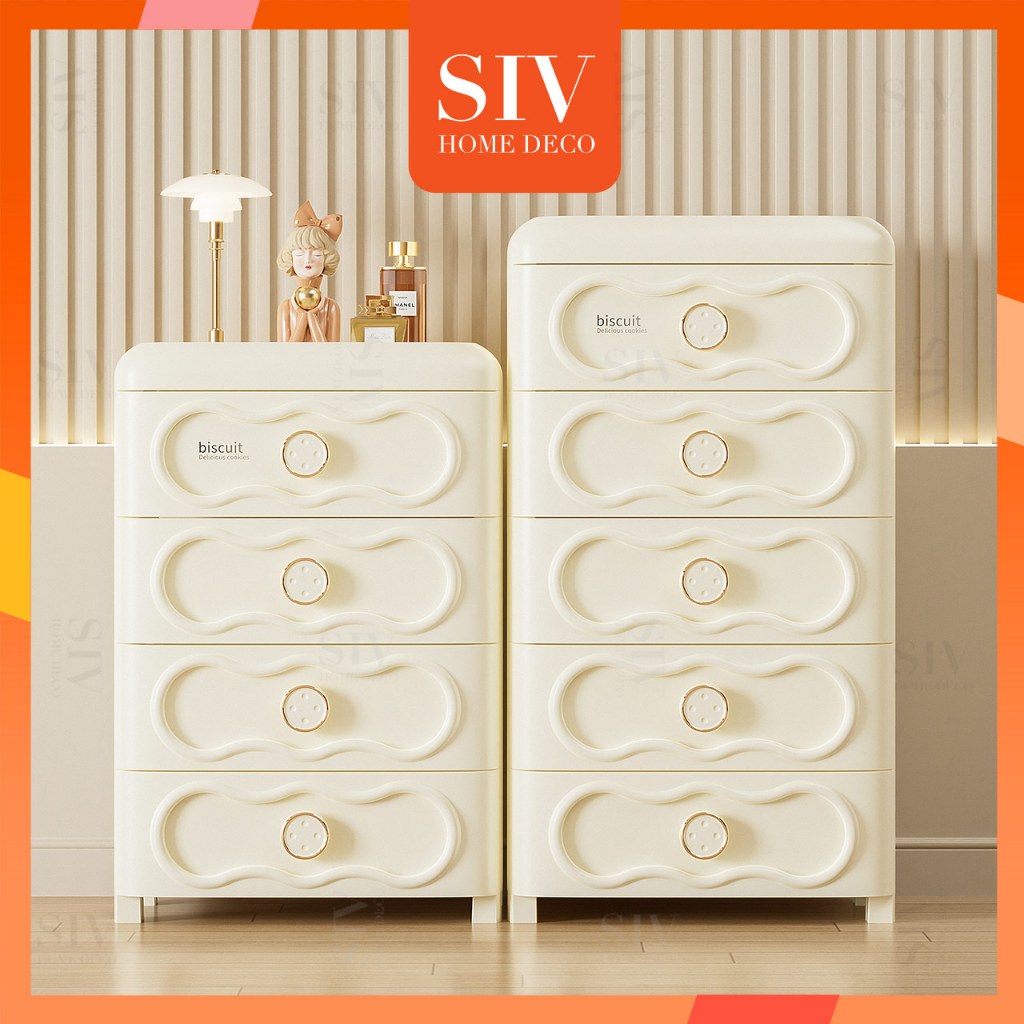SIV 3/4/5/6 Tier Plastic Cabinet With Drawer Storage Organizer Box For ...