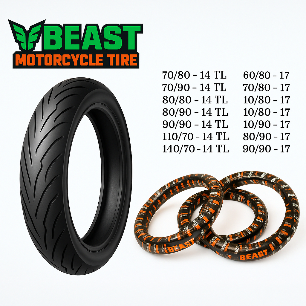 ORIGINAL BEAST TIRE (BY 14) TUBELESS P6240 (FREE SEALANT AND PITO) FOR ...