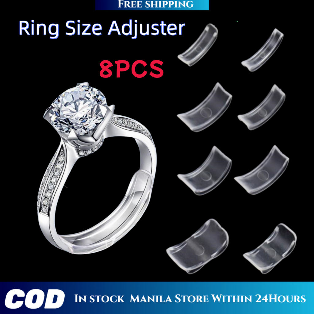 8PCS Soft Ring Sizer Adjuster Spacers Comfortable Fit Resizer for Loose ...