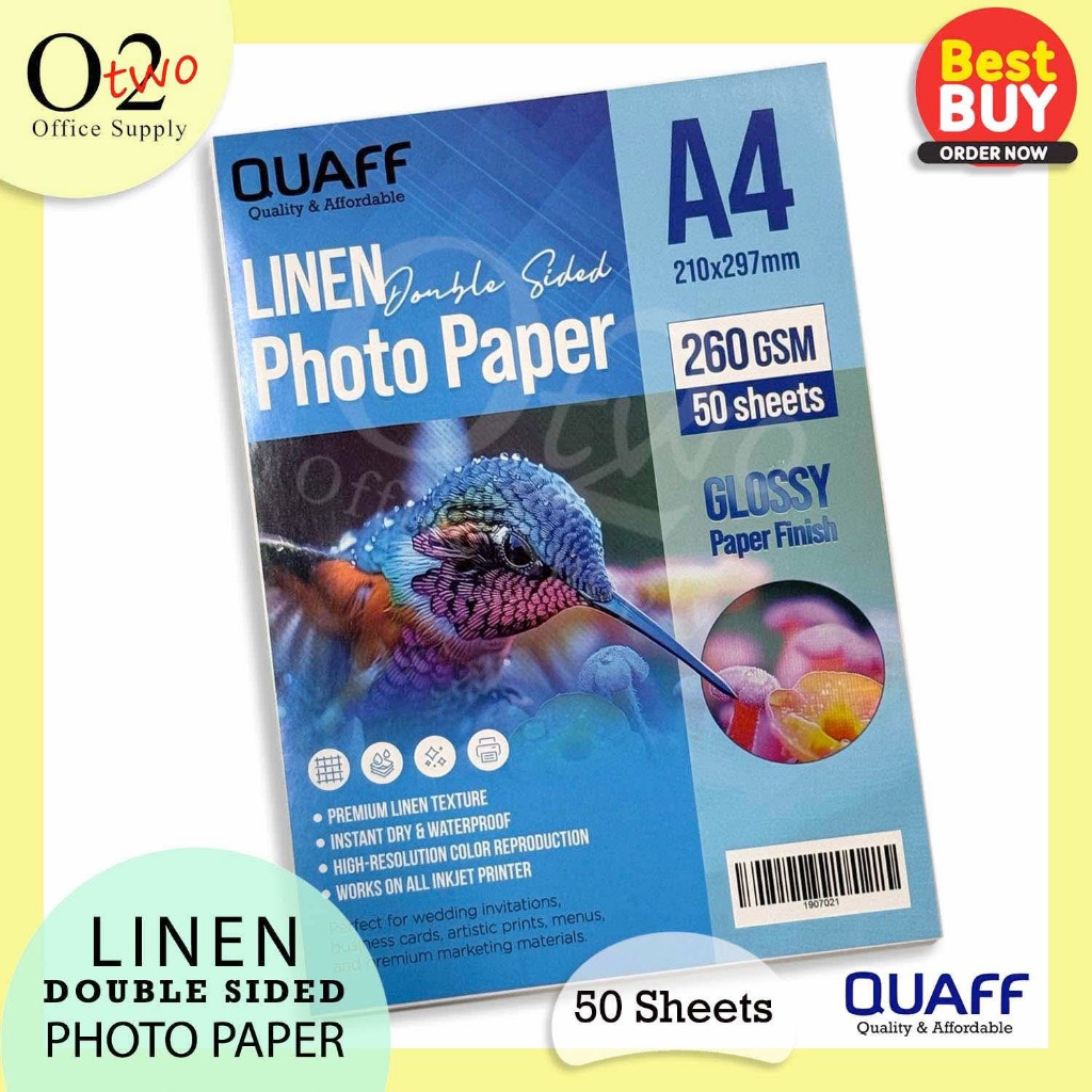 QUAFF LINEN Double Sided Photo Paper A4 260gsm (50 sheets) | Shopee ...