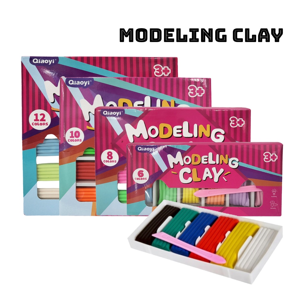 Plasticine Non-Toxic Modeling Clay Set 6/8/10/12 Colors | Shopee ...