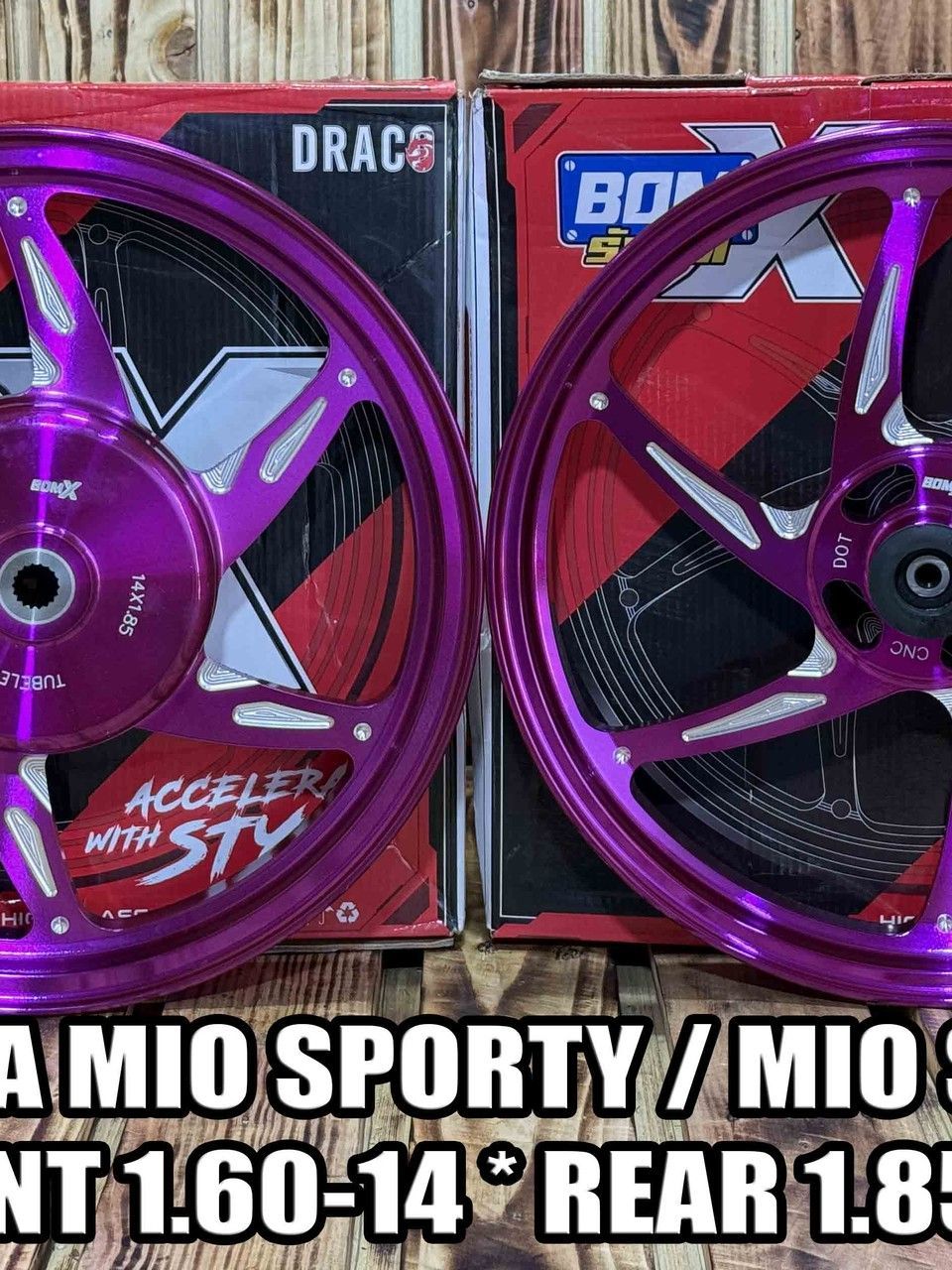 MIOLS1 BRAND NEW BOM X DRACO CNC MAGS 14s 6 SPOKES MIO SPORTY / MIO ...