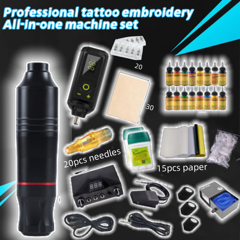 Electric Tattoo Machine Wireless Set with Japan Motor Tattoo Power ...