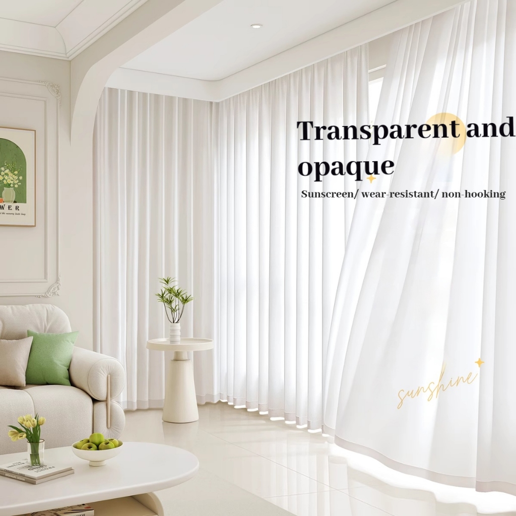 Aesthetic Design White Sheer Curtain for Window Living Room Luxury ...