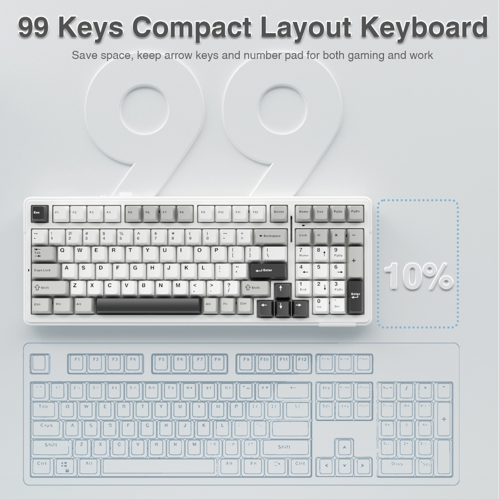 SALE SALE SALE 】AULA F99 Mechanical Keyboard Customized 99 keys The ...