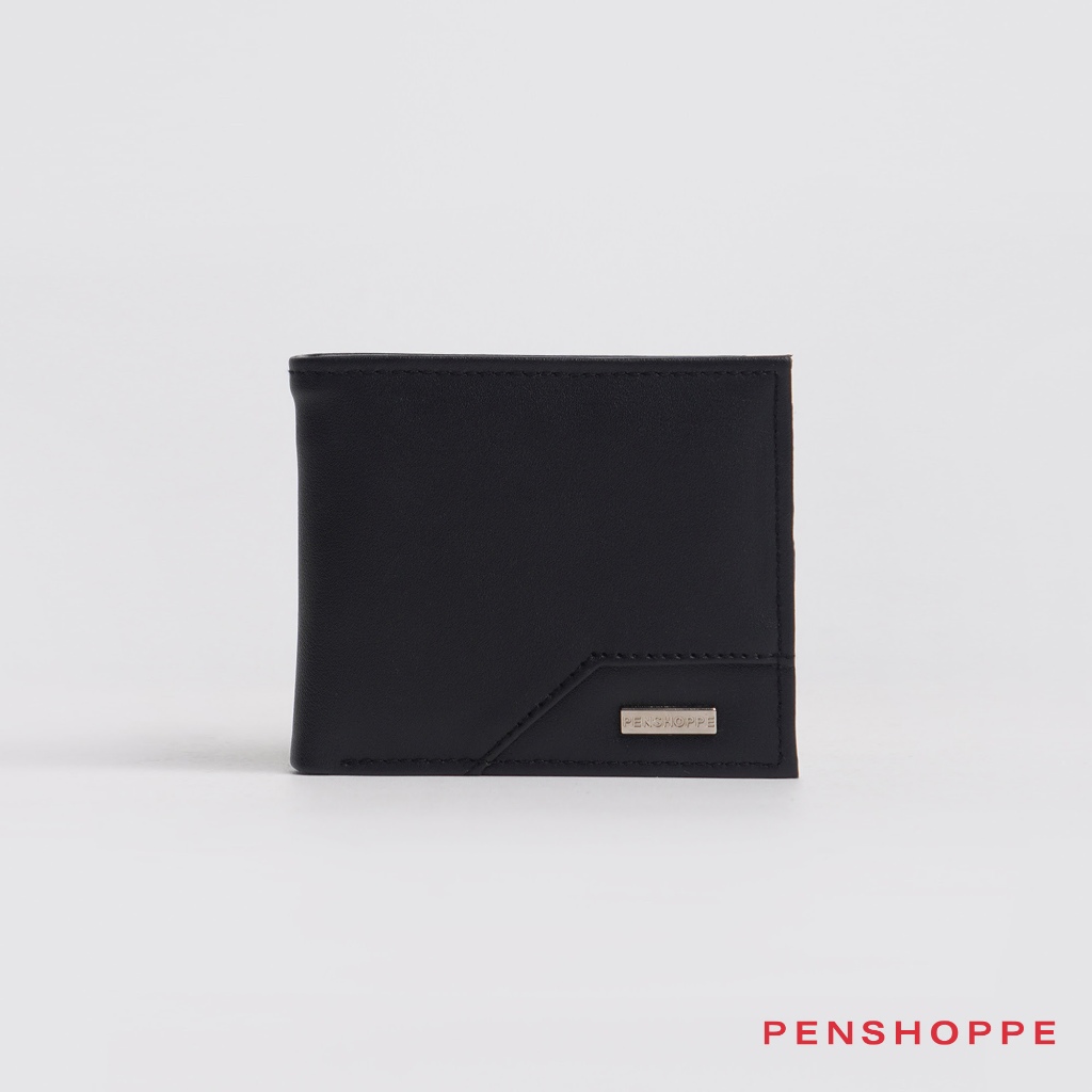 Penshoppe Bi-Fold Wallet with Metal Branding (Black/Dark Gray) | Shopee ...