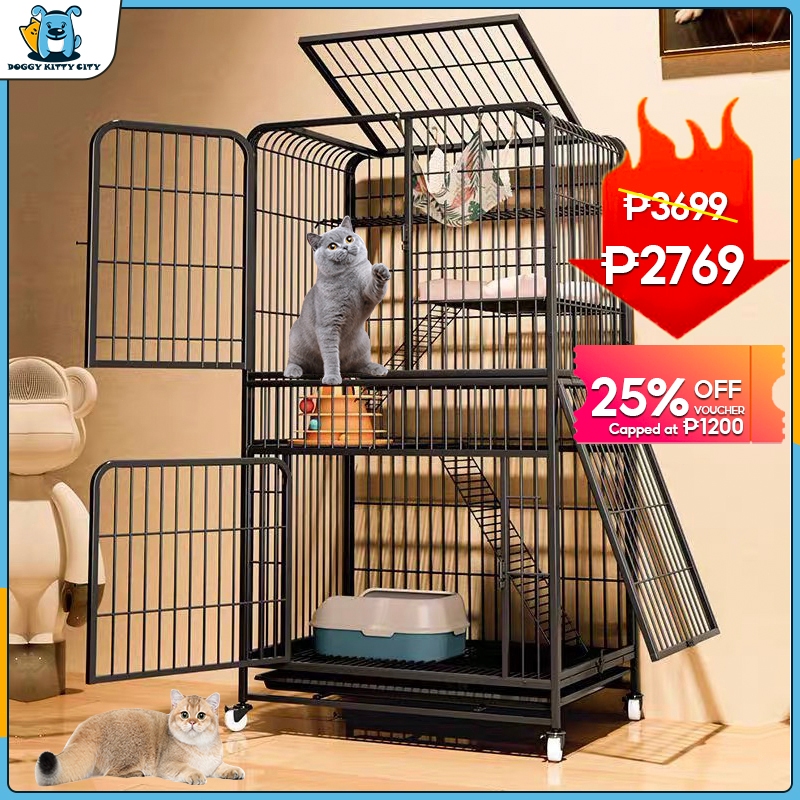 Cat Cage Cat House Pet Cage Dog Cage Heavy Duty Indoor Large Free Space ...