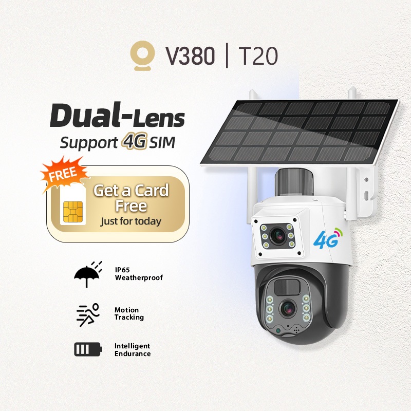 Wireless Solar Outdoor 8MP CCTV Camera Three Screen SIM Card 4G IP66 ...