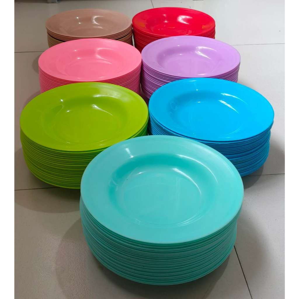 SMILE 12PCS #752 (MAKAPAL)Reusable Plastic Round Plate Picnic Plate ...