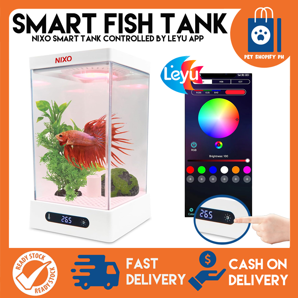 NIXO Fish Tank for Betta Smart Automatic Heating Easy Water Change ...