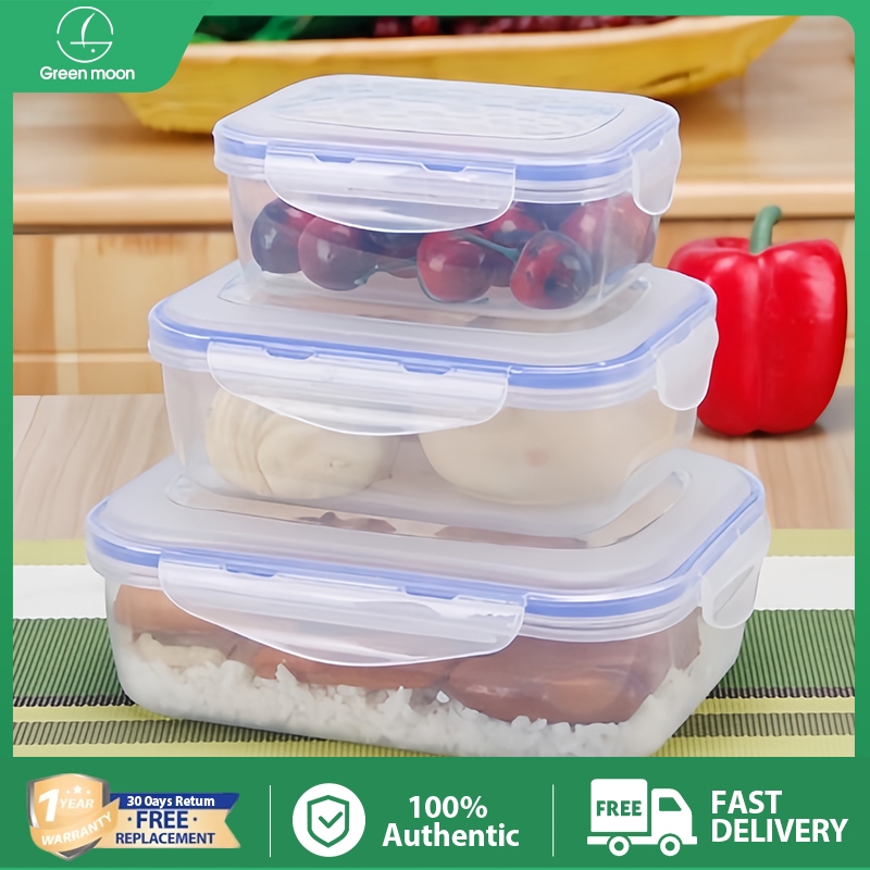 Green Moon Rectangle 3pcs Food Container | Shopee Philippines