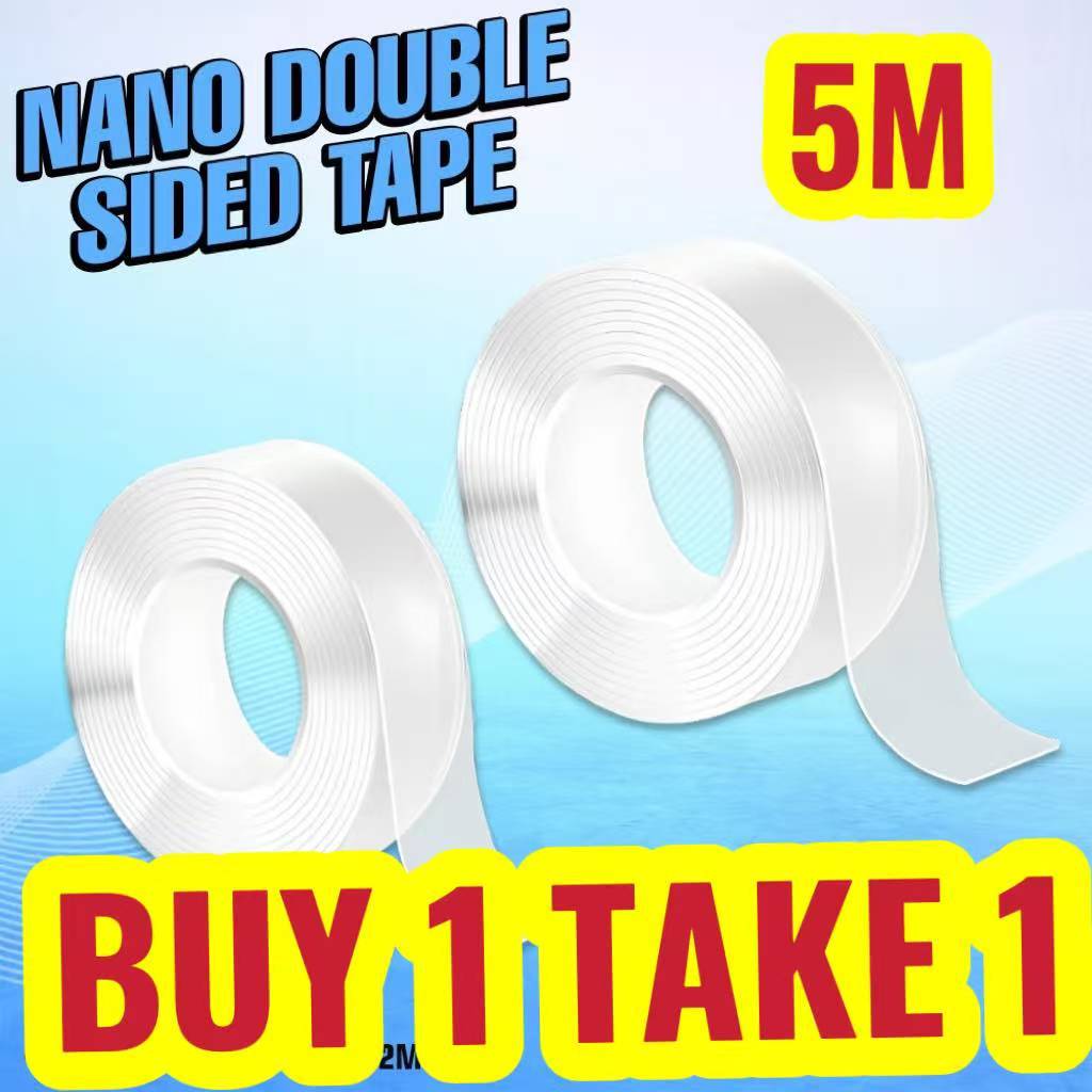 1/2pcs 5M Nano Tape Double Sided Tape Strong Viscosity Waterproof Reusable Multifunction Stic ...