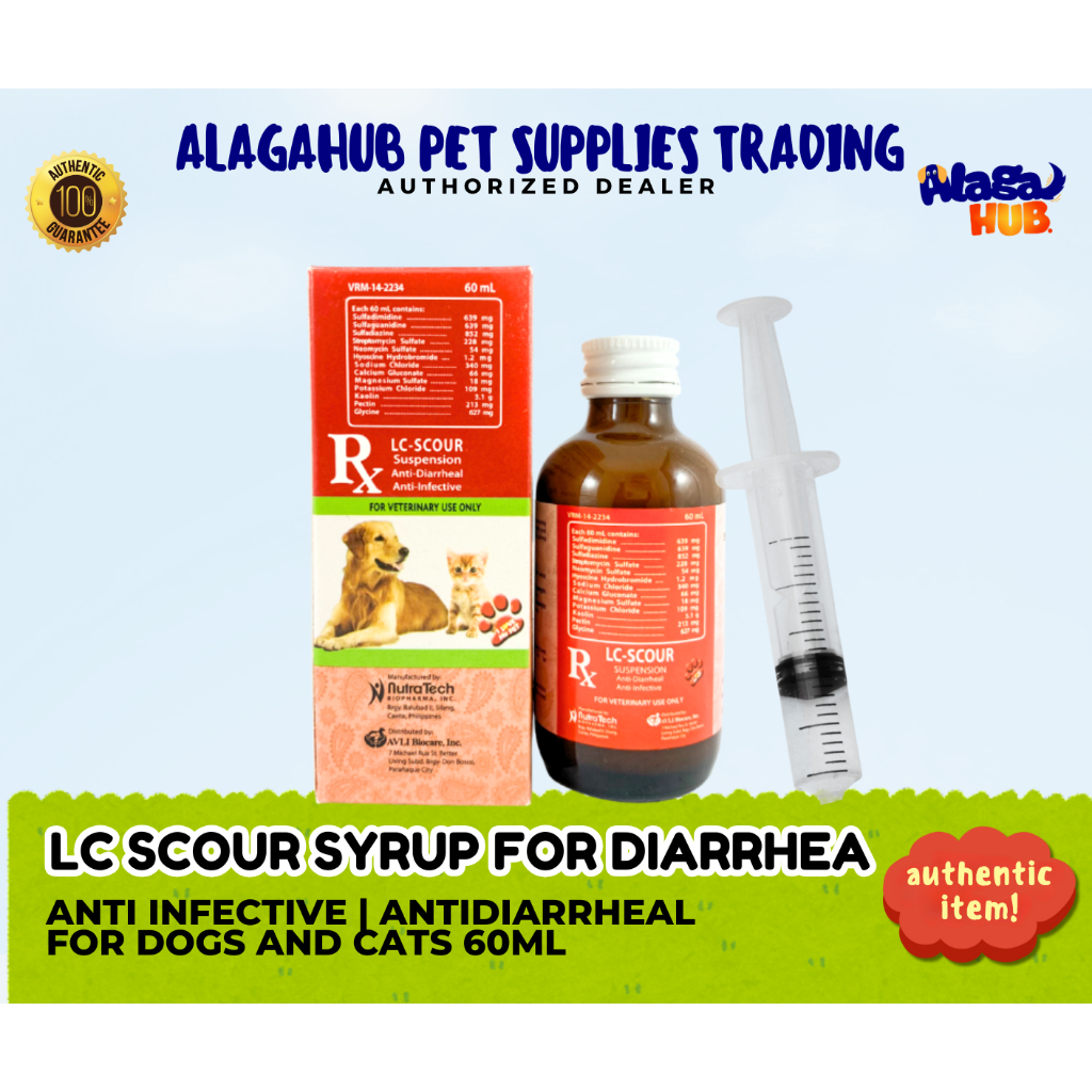ALAGA LC SCOUR ANTI DIARRHEA INFECTION ORAL SUSPENSION DOG CAT 60ML ...