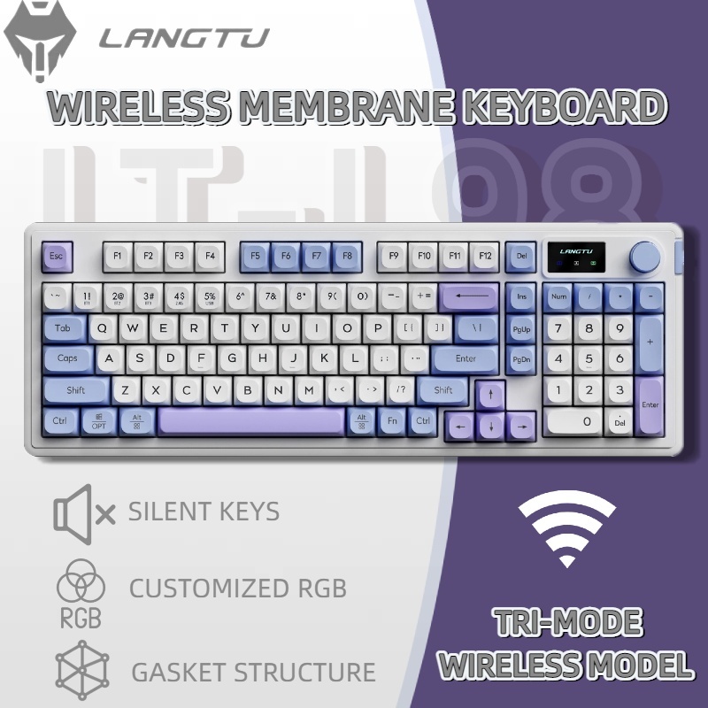 LANGTU L98 Gasket Structure RGB Backlit With Knob Led Screen Tri-Mode ...