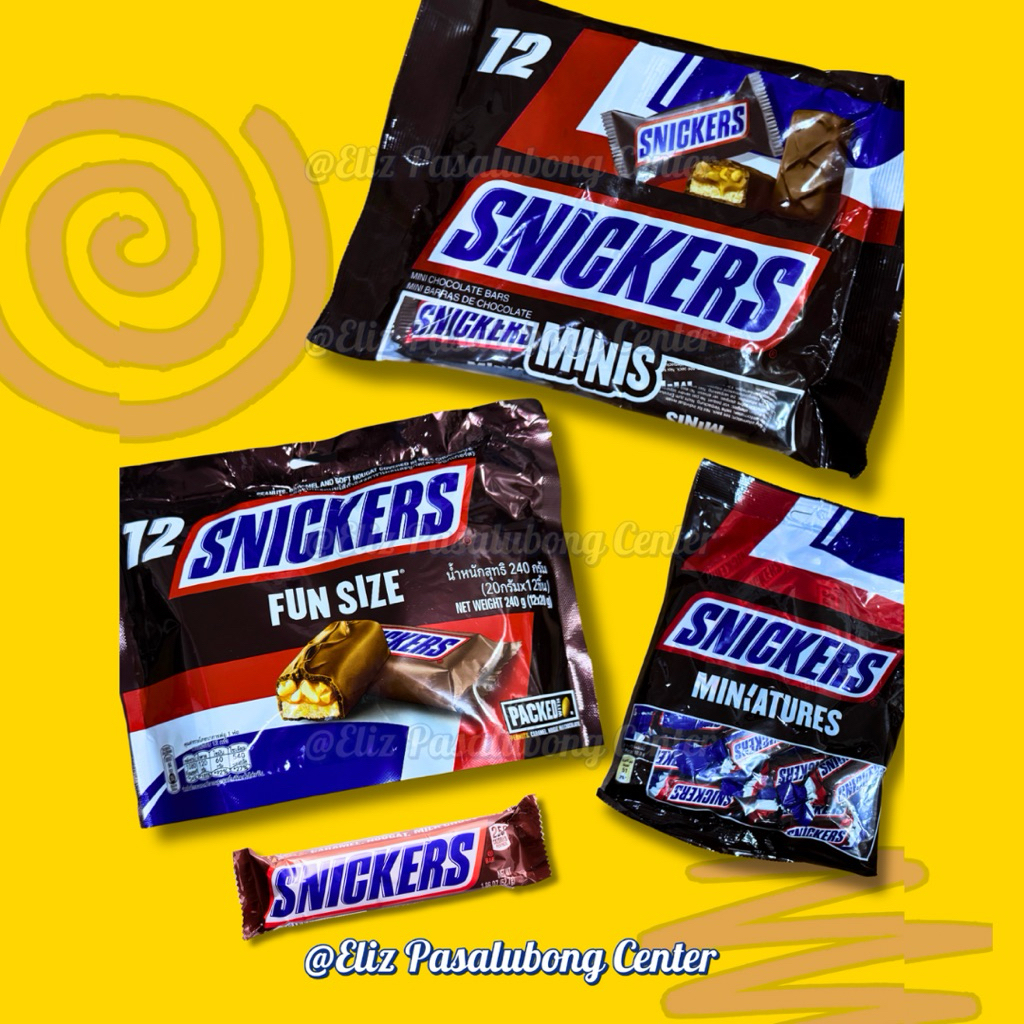 (ORIGINAL SNICKERS) BAR, MINIATURE'S, MINI'S, AND FUN SIZE | Shopee ...